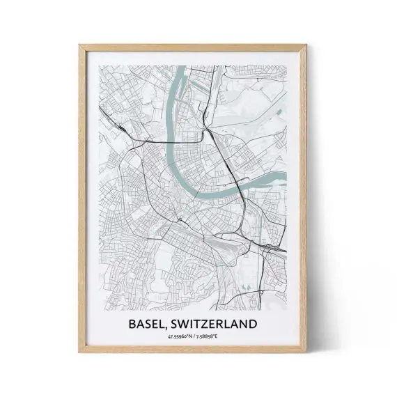 Basilea Mappa di un luogo - La tua mappa della città - Positive Prints