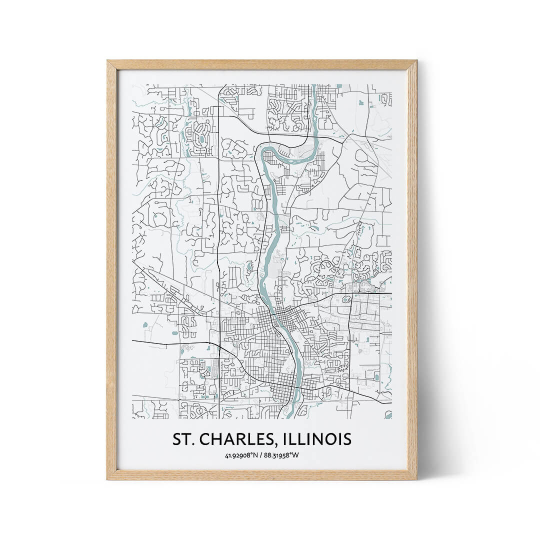 St. Charles Map Poster - Your City Map Art - Positive Prints